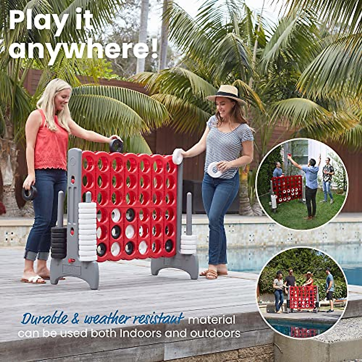 ECR4Kids Jumbo 4-To-Score, Giant Game, Red/Grey