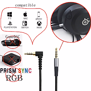 NewFantasia Replacement Audio Cable 3.5mm 5 Pole Male Compatible with SteelSeries Arctis Nova 1, 1X, Pro, 7, 7X, 1P Gaming Headset 1.3meters/4.3feet