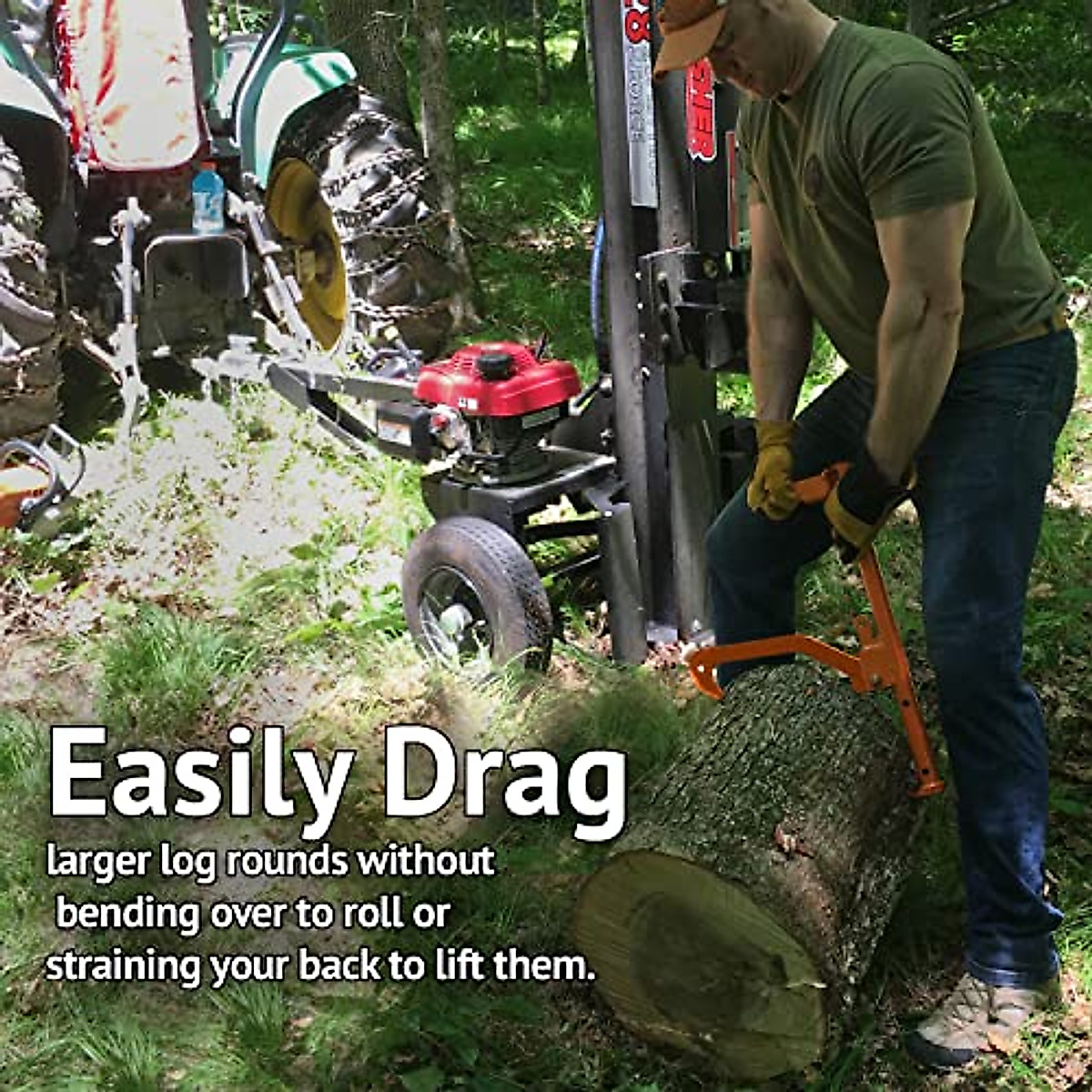 LogOX Hauler Ergonomic Log Hauler Firewood Harvesting Hand Tool, 21” Cant Hook Log Roller, and Carrier (Patented and Made in USA)