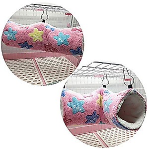 Oncpcare Hanging Tunnel for Small Animals, Hanging Hamster Toys, Sugar Glider Hammock Cage Accessories Bedding for Chinchilla Ferret Squirrel Guinea Pig Rat Playing Sleeping