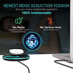 BNING Mouse Mover Device, RGB Breathing Light Mouse Jiggler Undetectable Mouse Shaker Simulator for Computer Laptop Awakening, Include USB C to USB Adapter & Charger (Black Magic Wheel)