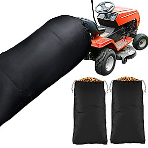 2 Pcs Lawn Tractor Leaf Bag for Riding Lawn Mower Reusable Big Capacity Mower Leaf Bag Black Grass Catcher Bag 90 x 50 Inch Oxford Cloth Leaf Collector 49 Cubic Feet Material Collection Systems