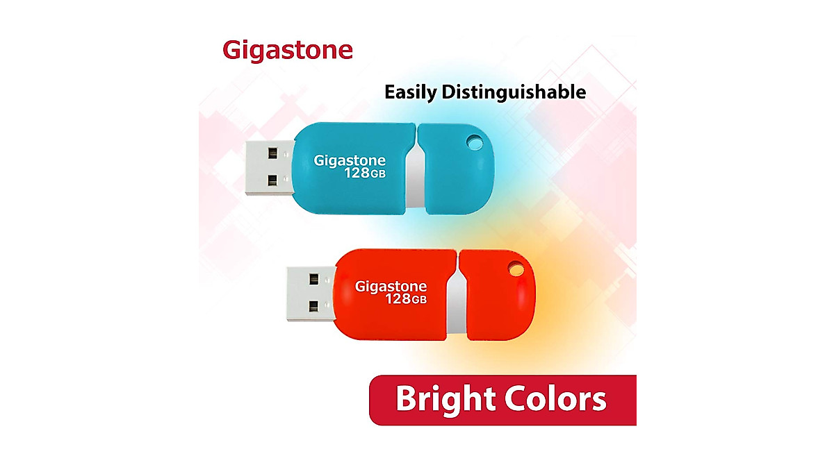 Gigastone V10 128GB USB Flash Drive 5-Pack - Fast, Reliable Storage