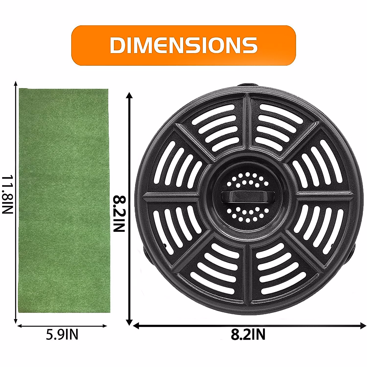 Chengziyue 8.2IN Air Fryer Crisper Plate for Ninja AF101 4QT AF161 AF150 XL 5.5QT Air Fryers, Premium Nonstick Air Fryer Grill Pan Crisper Tray Insert Grate Rack Grid for Ninja FD302 Foodi