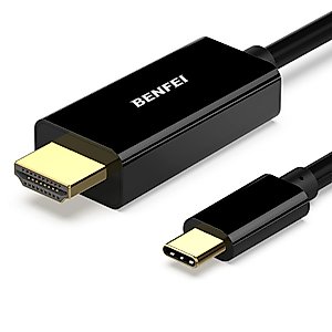 BENFEI USB C to HDMI 6 Feet Cable, USB Type-C to HDMI Cable, Thunderbolt 3/4 Compatible with iPhone 15 Pro/Max, MacBook Pro/Air 2023, iPad Pro, Surface Book 2, Galaxy S23 and More