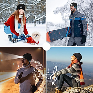 Gifts for Men, Stocking Stuffers for Men, LED Bluetooth Beanie Hat, for Men, Mens Gifts for Dad, Husband, Boyfriend, Grandpa, Cool Gadgets for Him, White Elephant Gifts for Adults