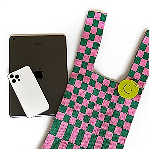 knitted Canvas Handbag Gifts Women Unique Special Birthday Gift for Mom Teen Girl Woman Friend Beach Tote Hand Fashionable Cute design (YELLOW)