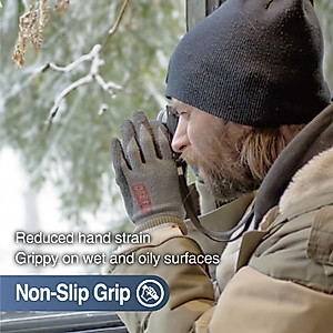 DEX FIT Work Gloves for Cold Weather NR450 - Warm Fleece, Firm Nitrile Coated Grip, Lightweight & Flexible, Ideal for Outdoor Winter Work, Men and Women, Machine Washable; Black 7 (S) 3 Pairs