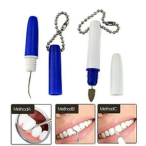 bonmall Portable Plaque and Tartar Remover Double Travel Tooth Stain Remover-Tooth Eraser Dental Teeth Kit Interdental Pick for Home Use & Outdoor