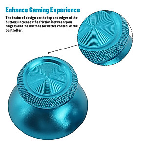 TOMSIN Metal Buttons Replacement Kit for PS5 Controller – Aluminum Thumbsticks & O X Square Triangle & Dpad Buttons Accessories Compatible with PlayStation 5 DS Controller (Blue)