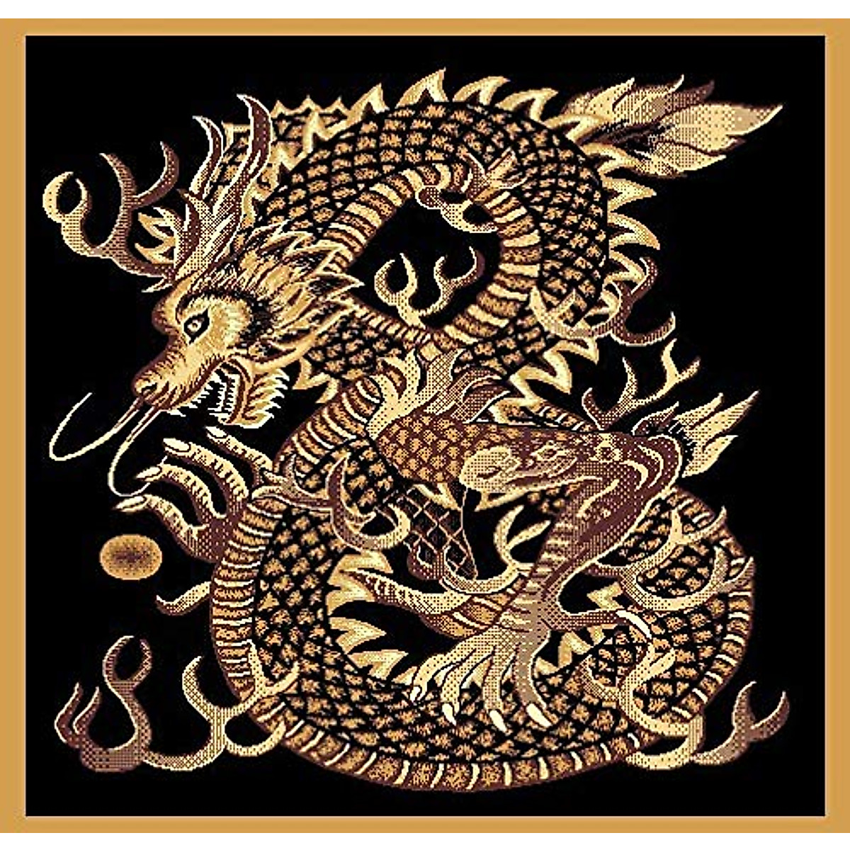 Oriental Asian Japanese Dragon Area Rug Carpet (5’ 3” X 7’ 5”)