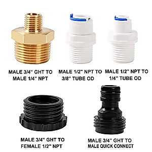 Water Pressure Gauge Kit Including Adaptors, UHARBOUR 2.5"Glycerin Filled Water Pressure Test Gauge with Brass Hose Fitting and Extra 6 Adapters for Multiple Use,0-200psi/14bar