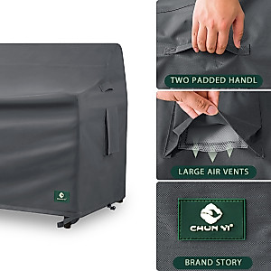 CHUN YI Waterproof Patio Bench Oversized Sofa Slipcover, 4 Seater Patio Outdoor Lounge Oversized Sofa Cover, Heavy Duty Lawn Patio Furniture Covers for Couch, 88" W x 35" D x 33" H, Dark Gray