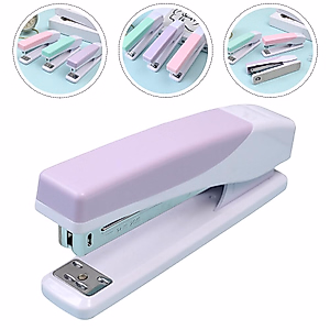 LUOZZY Desktop Large Capacity Stapler - Reduced Effort, Labor-Saving for Office Desk Accessories, Purple