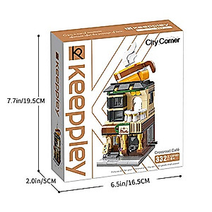 QMAN Girls Building Blocks Toy Crossroad Café Building Kit Creative Coffee House Street-View Bricks Toy for Girls Age 6-12 and Up (332 Pieces)