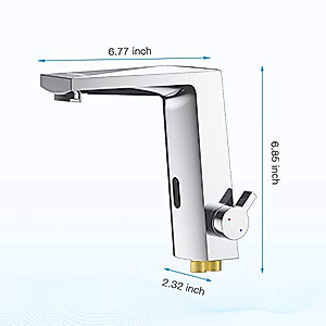 LEPO Touchless Sink Sensor Faucet, Automatic Motion Sensor Bathroom Sink Faucet Single Handle Brass Faucets Ideal for Kitchen Bathroom Basin Hotel
