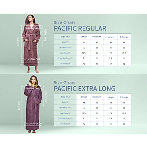 Arus Womens Pacific Long Style Full Length Robe Hooded Turkish Cotton Plum X-Large