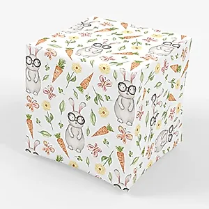 Stesha Party Bunny Rabbit Gift Wrapping Paper - Folded Flat 30 x 20 Inch (3 Sheets)