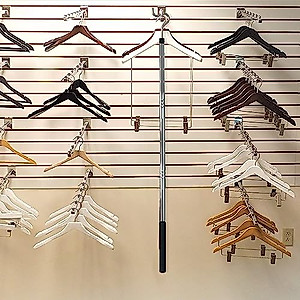 Frebuta Clothes Rack Hook Pole Sponge Handle Length 51 Inch.Hook Pole Rod To Get Clothes From High Places.Closet Clothes Hook Pole Be Used Shutters,Closet, Ceiling.Lightweight, Sturdy, Stainless Steel