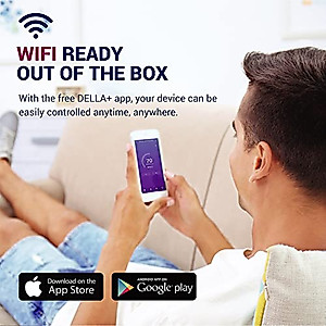 DELLA 8000 BTU 115V/60Hz Energy Saving Window Air Conditioner, Whisper Quiet AC Unit with WIFI Smart Controls, Remote, Dehumidifier, Fan, Cools Up to 350 Sq. Ft.