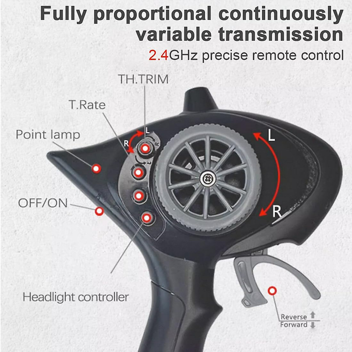 KAROYD RC Drift Car, 1/18 2.4G RC 3CH Rear-Drive Variable Speed Drift Racing Car Model (RTR)