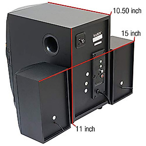 Boytone BT-424FN, 2.1 Multimedia Bluetooth Speaker System Powerful Shelf Stereo Wired Systems, FM, SD Slot, USB Port, MP3 Format, 40 Watts, Reactive LED Light, Remote Control, for Smartphone, Tablet