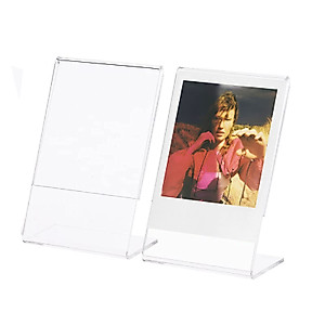 Ngaantyun Acrylic Photo Frame for Fujifilm Instax Mini 99 12 11 9 8 40 7+ Evo Instant Camera Films for Polaroid Go Film Clear Plastic Picture Frames, Pack of 2pcs