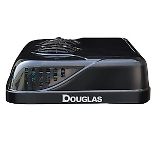 Douglas D20 Rooftop Air Conditioner, 9800BTU 12V, Black, No Idle, Battery Powered Complete Unit