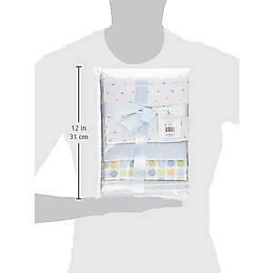 Luvable Friends Unisex Baby Cotton Flannel Receiving Blankets, Blue Stripes, One Size