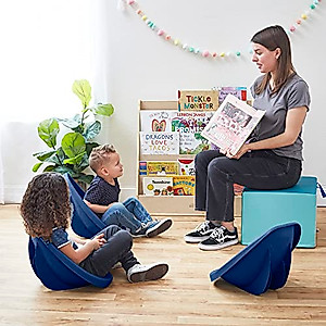 ECR4Kids Leaf Floor Seat, Rocker Chair, Navy, 6-Piece