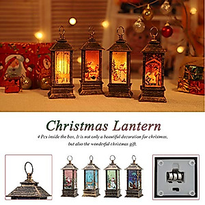 JEDAWN Christmas Decorations Christmas Snow Globe Christmas Lantern Christmas Candle Holder Christmas Indoor Decor Xmas Gifts with Christmas Decorative Lantern