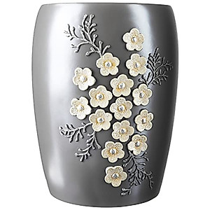 Popular Bath Bloomfield Grey Resin Trash Can, 9" x 6" x 9.5", Open-Top