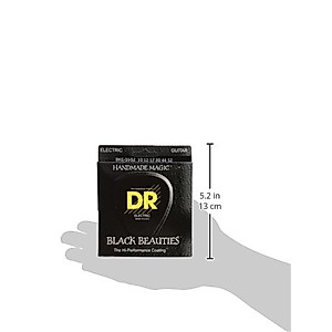 DR Strings Electric Guitar Strings, Black Beauties-Black Coated, 10-52 (BKE-10/52)