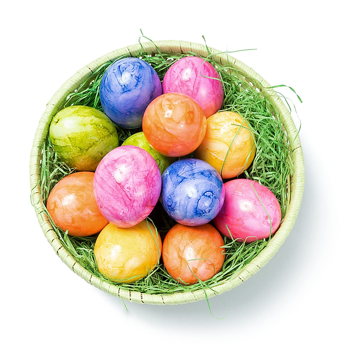 Hikkcos 1 LB Easter Green Grass Large Pack Green Raffia Grass Recyclable Shred Paper for Easter Gift Basket Filler Easter Party Decoration Wrapping Basket Filling