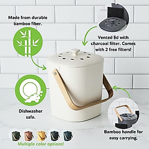 Bamboozle Food Compost Bin, Indoor Food Composter for Kitchen (Natural)