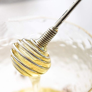 Honey Dipper Stick, Utoptech 304 Stainless Steel Durable Honey Spoon for Honey Pot Jar Containers 7.8 Inch