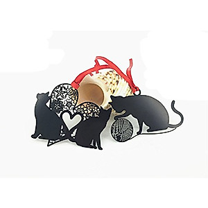 yueton Pack of 9 Creative Black Cat Metal Bookmark with Red Strap