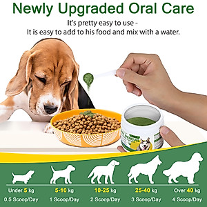 Dog Dental Powder - Dog Teeth Cleaning Powder - Dog Breath Freshener - Targets Remove for Bad Breath, Tartar & Reduces Plaque & Bad Breath - Dental Care Supplies for Small, Medium, Large Dogs