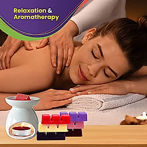 Scented Wax Melts Wax Cubes for Scented Wax Warmer - 100% Soy Wax Melts - 6 Fragrances X 6 Cubes - Lavender, Vanilla, Rose, Apple Cinnamon, Lilac and Black Cherry, Made in USA