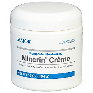 Major Therapeutic Moisturizing Minerin Créme - Body Cream Moisturizer for Dry Skin - Fragrance-Free - 16 Oz.