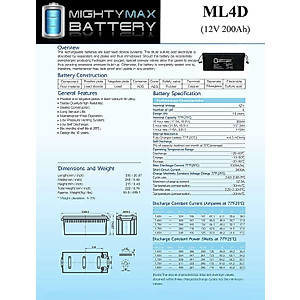 Mighty Max Battery 12V 200Ah 4D Replaces Caterpillar Articulated Dump Trucks - 4 Pack
