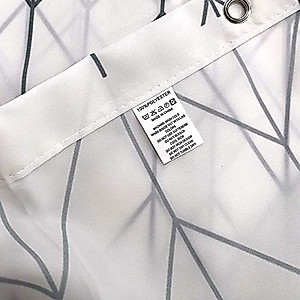 Riyidecor Black White Stall Small Dorm Camper Shower Curtain Liner RV Narrow Walkin Standing Half Little Size 36Wx72H Inch Chevron Herringbone Geometric Tiny Single Stand Up Fabric Bathroom Decor