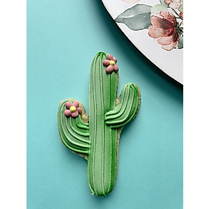 LILIAO Tropical Flamingo Cookie Cutter Set - 3 Piece - Palm Tree, Cactus and Tropical Monstera Leaf Biscuit Fondant Cutters - Stainless Steel