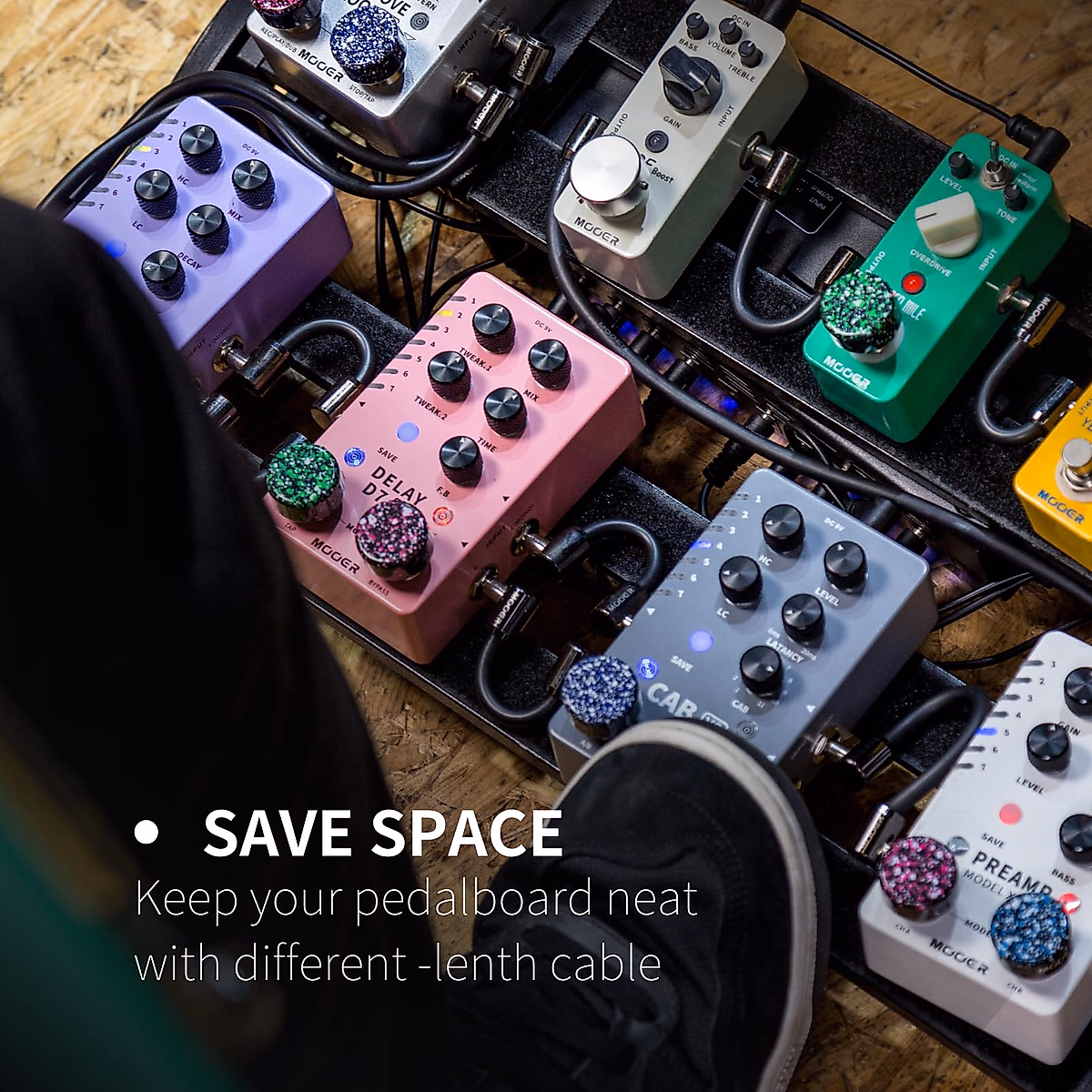 MOOER Guitar Effects Pedal Accessories 4-Pack Patch Cable FC-Series (2'' FC-2)