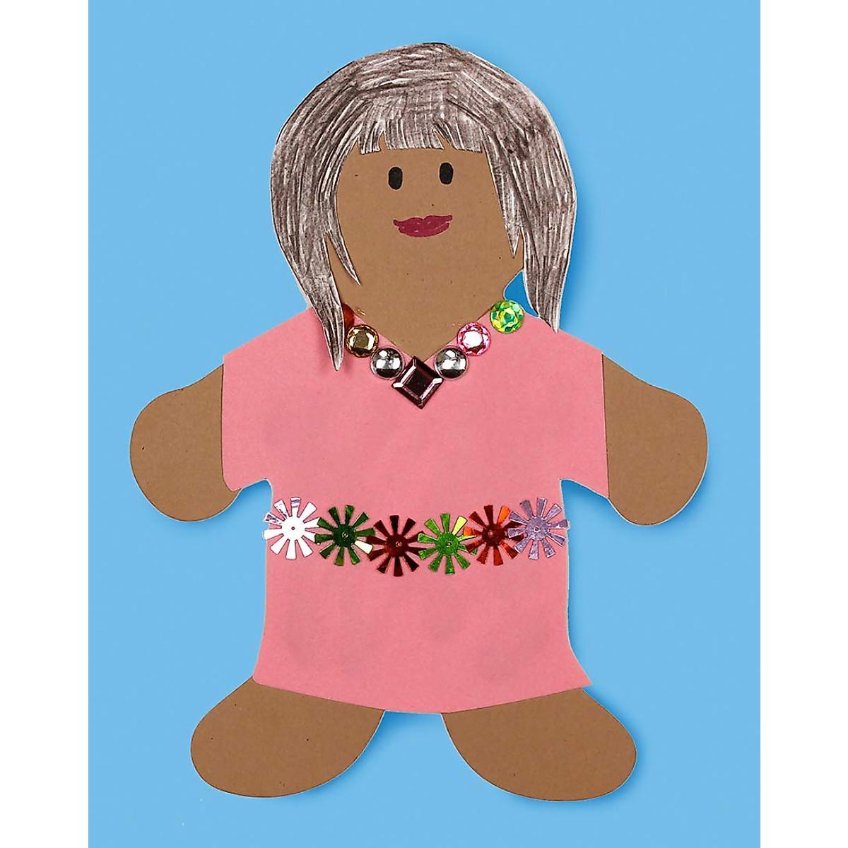 Hygloss Products People Paper Cuts Outs Multi-Cultural Mommy Shape-7 Inches-25 Pack, Assorted