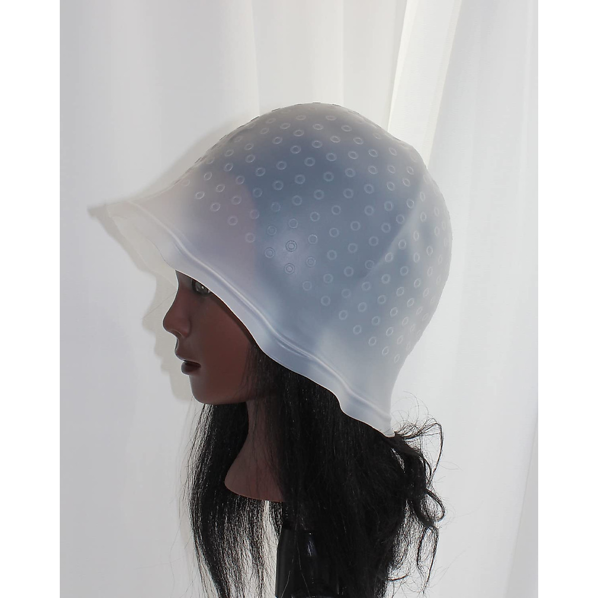 Silicone Highlight Caps Set for Color Hair 2 PCS Professional Reusable Highlighting Caps with Hooks & Salon Hairdressing Dyeing Staining Tools for Women Men