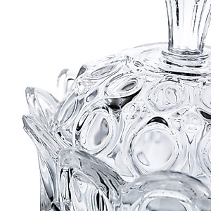 Diamond Star Glass Candy Dish With Lid, Crystal Clear Large Covered Candy Bowl Cookie Jar Candy Buffet Storage Container for Home and Kitchen Office (Large. H: 7", D: 6.5")