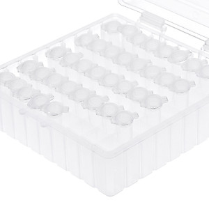 uxcell Centrifuge Tube Freezer Storage Box 100 Places Waterproof Polypropylene Lockable Cryogenic Holder Rack for 1.5/1.8/2ml Microcentrifuge Tubes Vials Samples, White