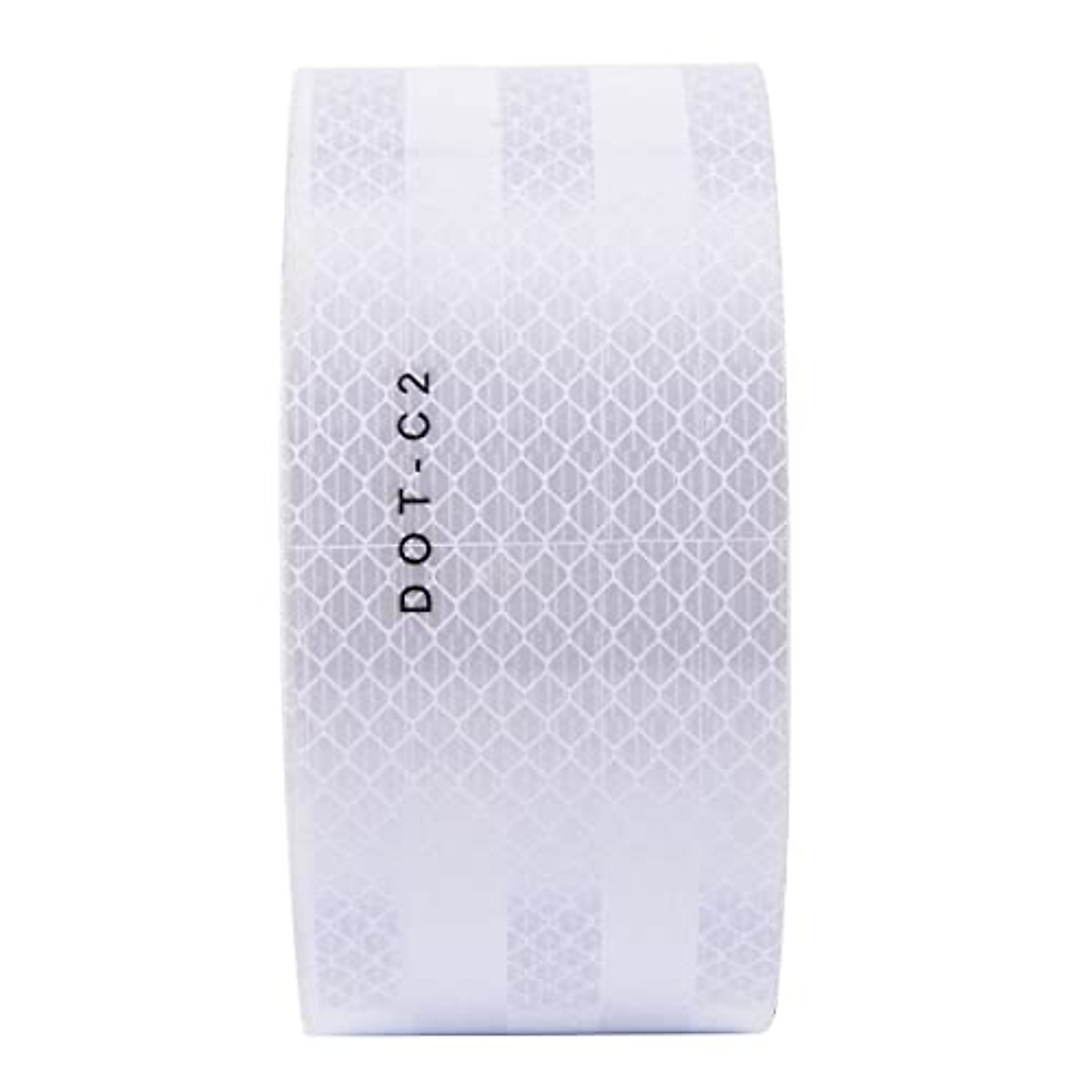 White High Visibility DOT-C2 Reflective Tape 2 inch x 20 feet Safety Warning Conspicuity Tape Waterproof Self-Adhesive Tape for Trailer Vehicles Trucks Vans Bikes Cargos Helmets Poles
