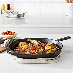 Amazon Basics Pre-Seasoned Cast Iron Skillet, 15-Inch